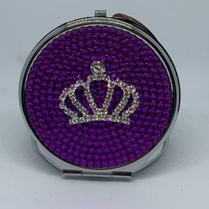 Accessories | Crown Rhinestone Compact Dual Mirror Crystal Bling | Poshmark